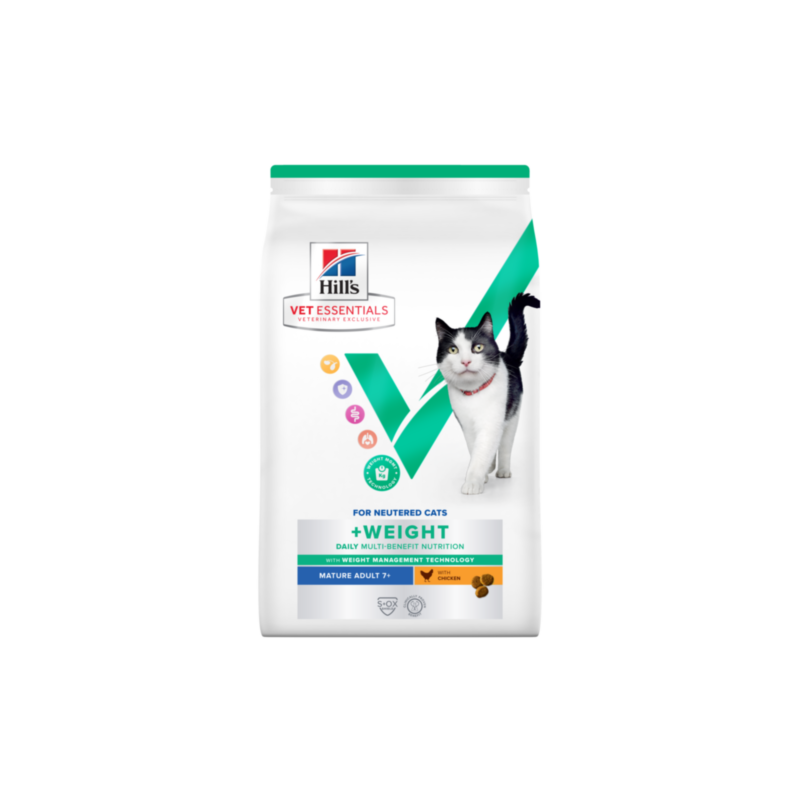 Hill's Vet Essentials Cat Multi-Benefit +WEIGHT Mature Adult 7+ Chicken ...